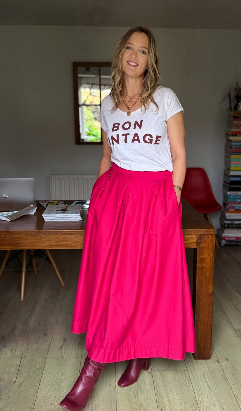 Diane full volume skirt in Raspberry – Colour Story